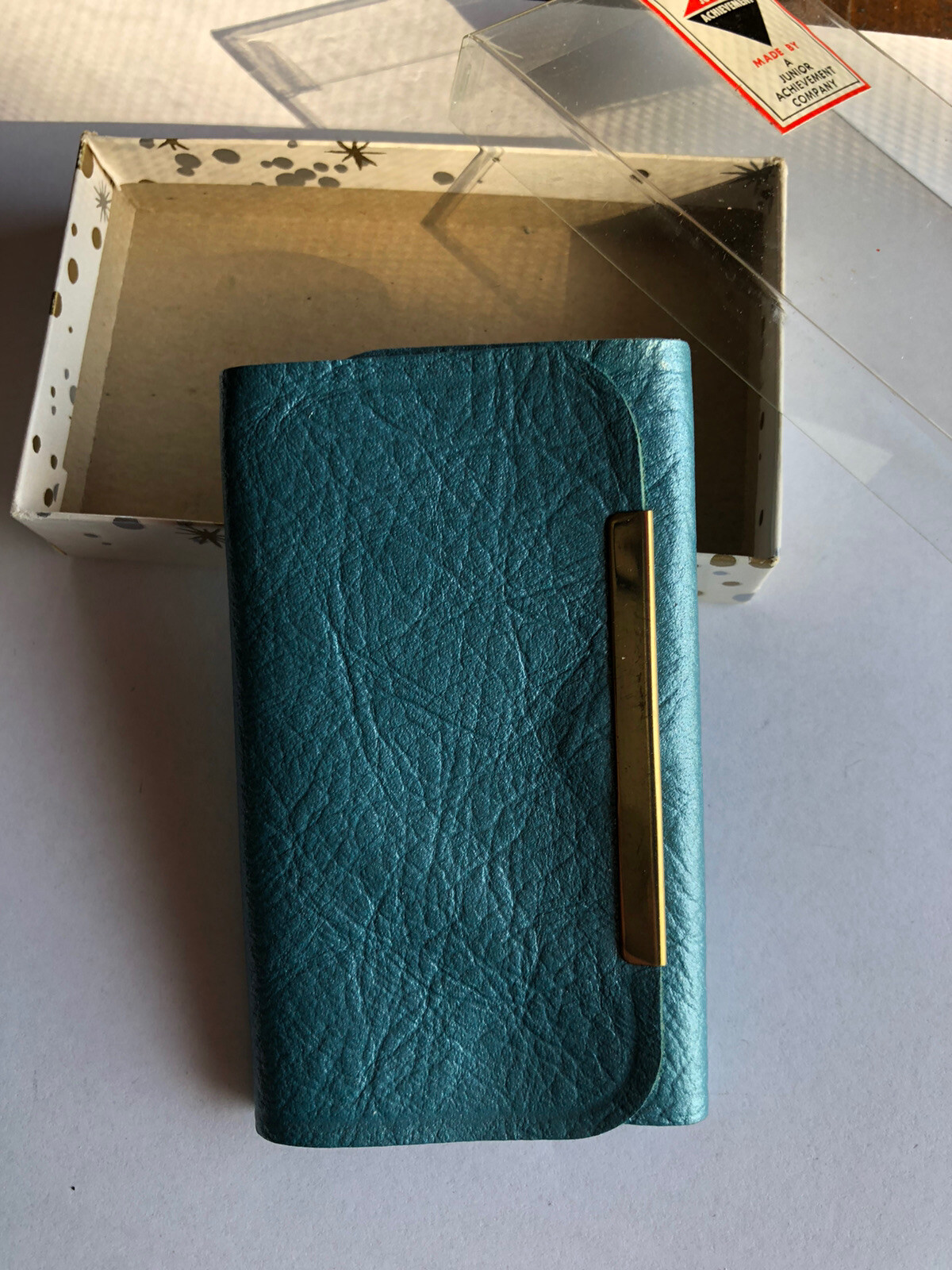 NOS Vintage TriFold Pocket Leather 6 hook Quality Turquoise Snap Key ...