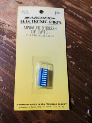 Miniature 8-ROCKER DIP SWITCH Fit Dual Inline Socket Archer Radio Shack ...