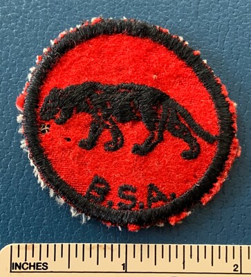 Vintage 1930s-40s BLACK PANTHER PATROL Felt Badge PATCH Red Black Back ...