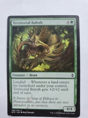 MTG Magic The Gathering Card Territorial Baloth Creature Beast Green ...