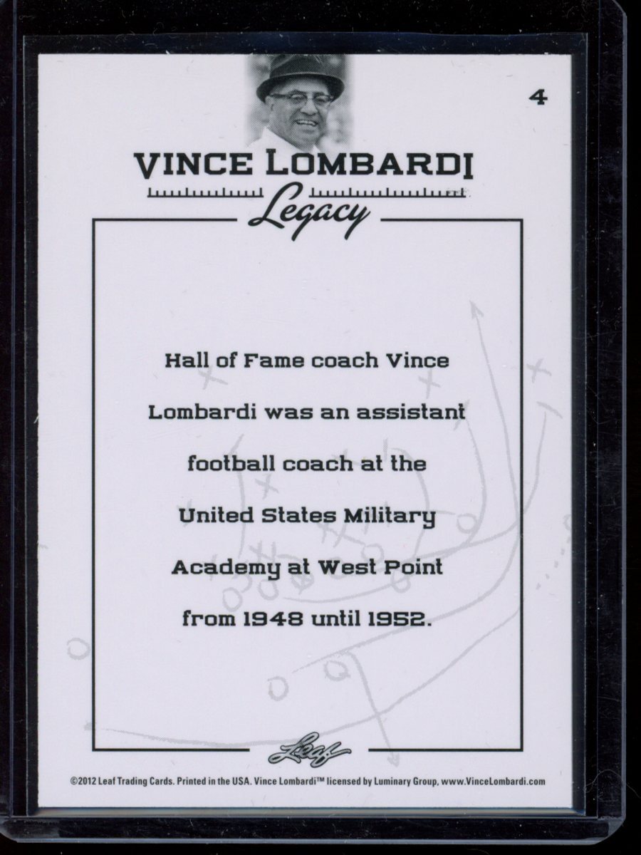 2012 Leaf Vince Lombardi Legacy - #4 Vince Lombardi for sale online | eBay