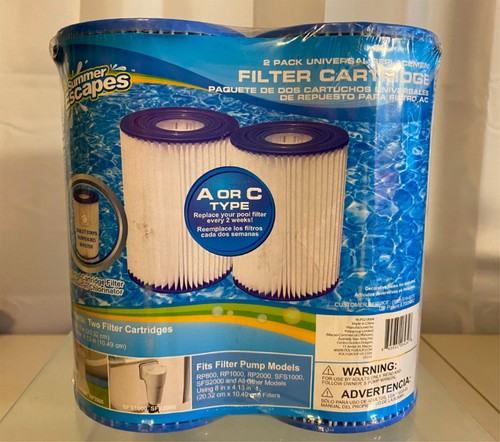 Summer Escapes 2 Pack Type A/C Universal Replacement Pool Filters ...