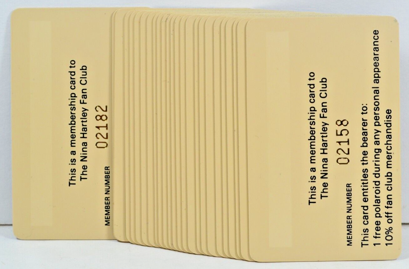 Nina Hartley Fan Club Membership Cards Lot of 25 091224MLCD22 | eBay