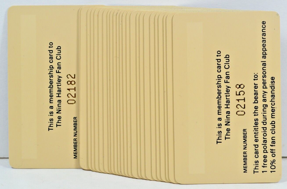 Nina Hartley Fan Club Membership Cards Lot of 25 091224MLCD22 | eBay