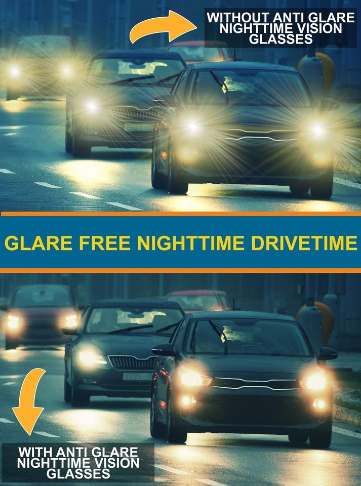 Night Driving Glasses Anti Glare Polarized Night Vision Yellow Tint ...