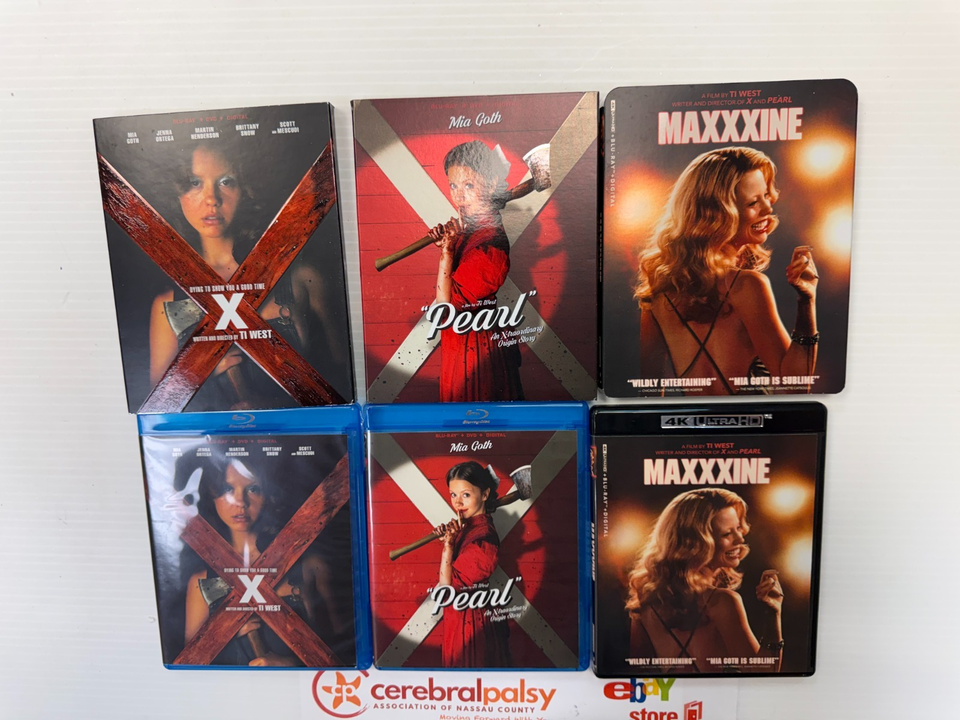 Ti West X Trilogy - X (BR & DVD), Pearl (BR & DVD), & Maxxxine (BR & 4k ...