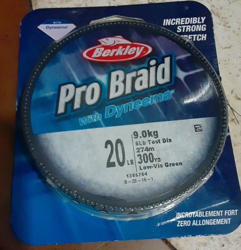 Berkley Pro Braid 20 lb Test Low-Vis Green Braided Fishing Line 300 Yds ...