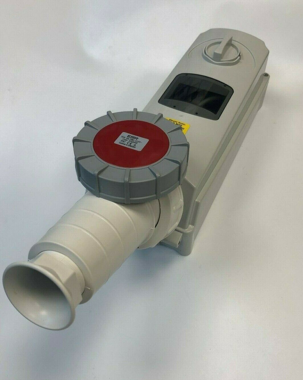 Red 63A Switched Interlock Socket & Plug 5 Pin 3P+N+E IP67 415V 63Amp 3 ...