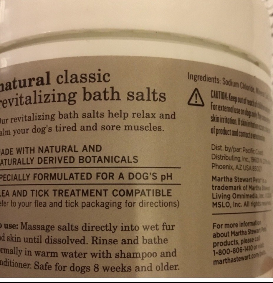 Martha Stewart Dog Bath Salts Eucalyptus Compatible Hypoallergenic NEW ...