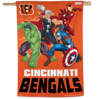 Wincraft NFL Marvel Cincinnati Bengals Avengers Marvel Vertical Flag 28 ...
