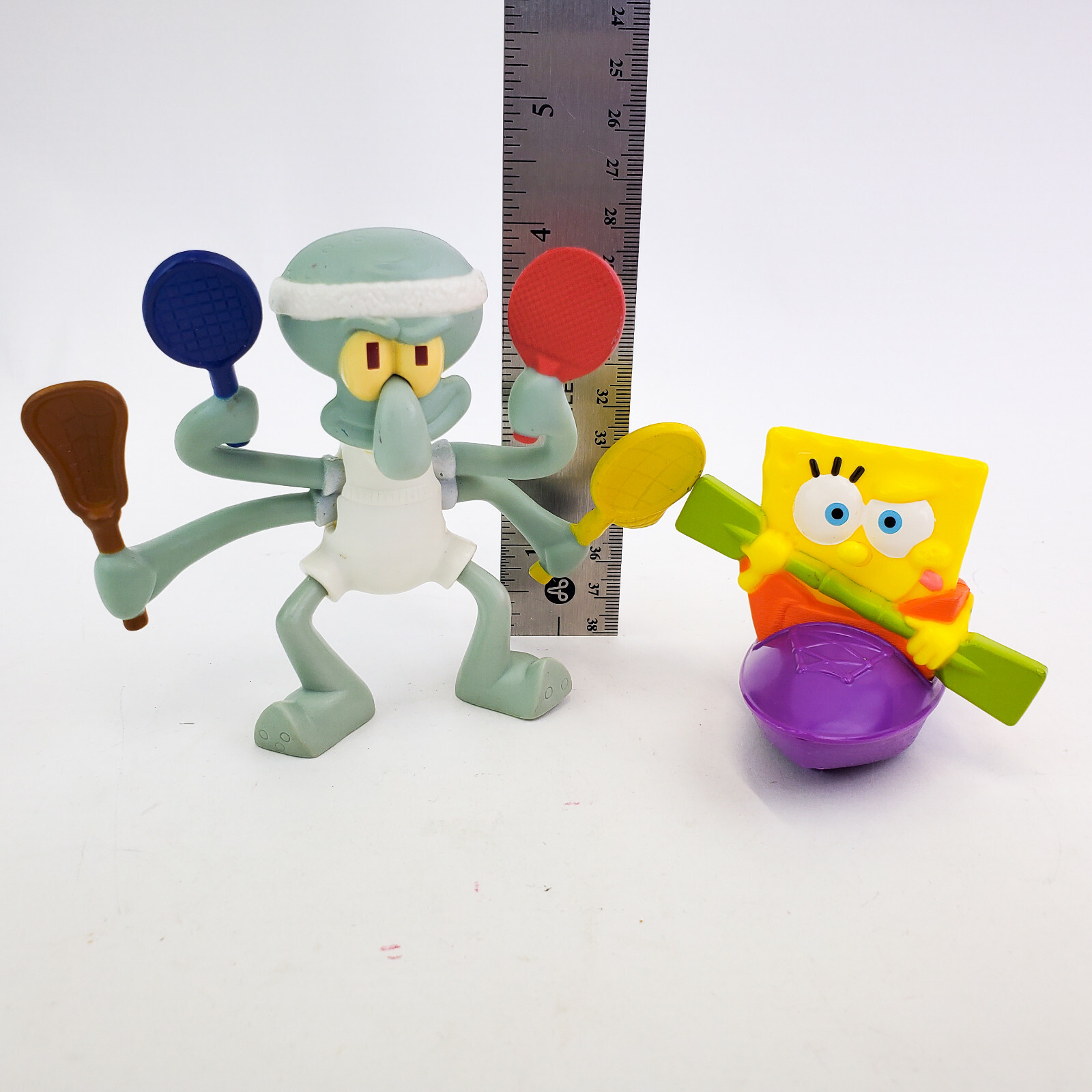 McDONALDS Happy Meal Toy SPONGEBOB & SQUIDWARD Tennis Ping Pong Cake ...