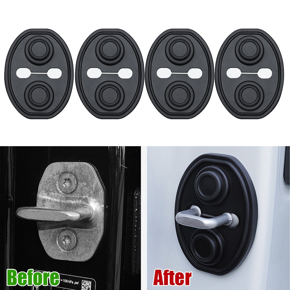 4x Car Door Lock Protective Cover Anti Rust Anti-Shock Sticker Trim ...