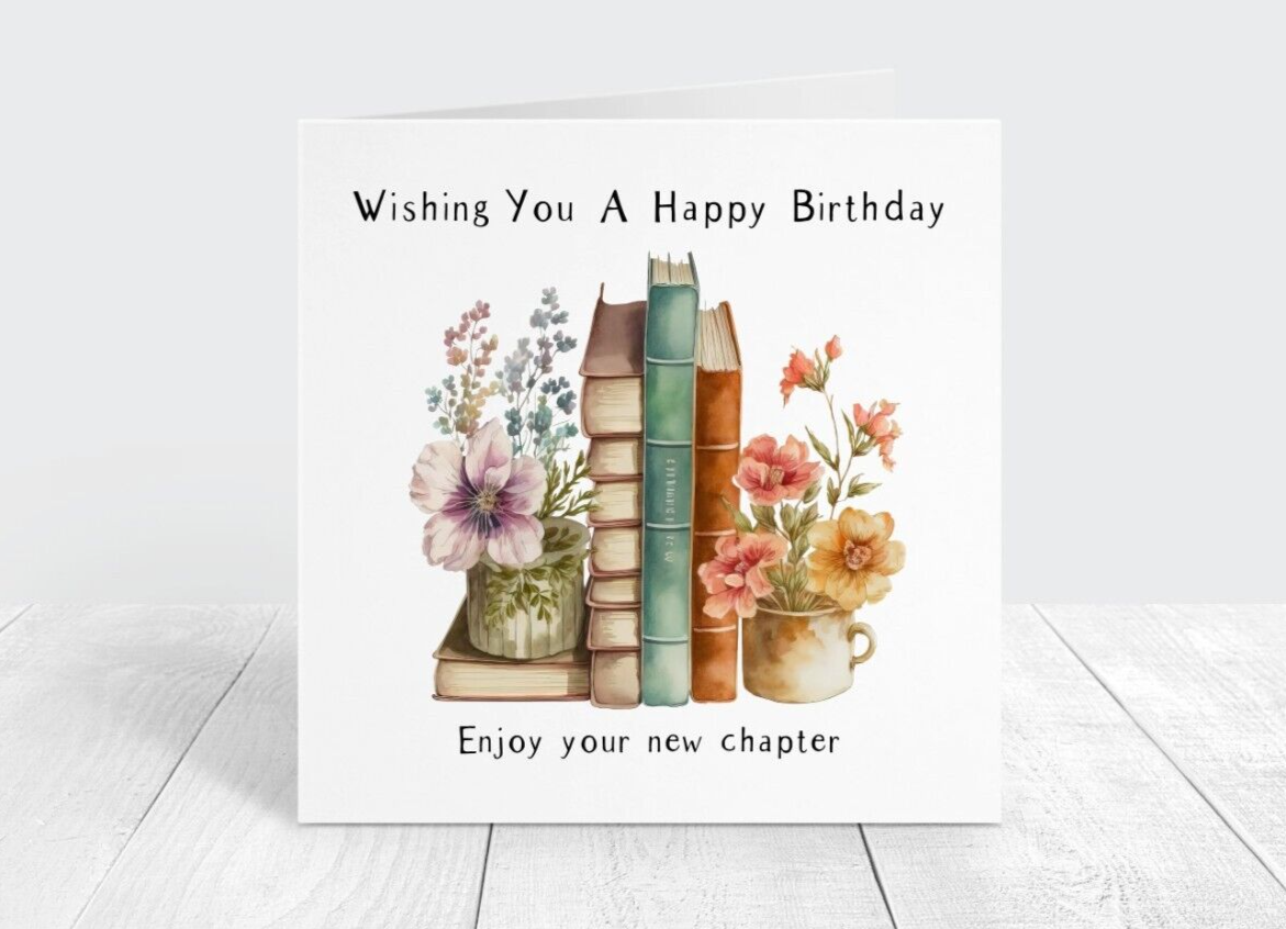 Book Lover Birthday Card, New Chapter Card For Bookworms, Friend ...