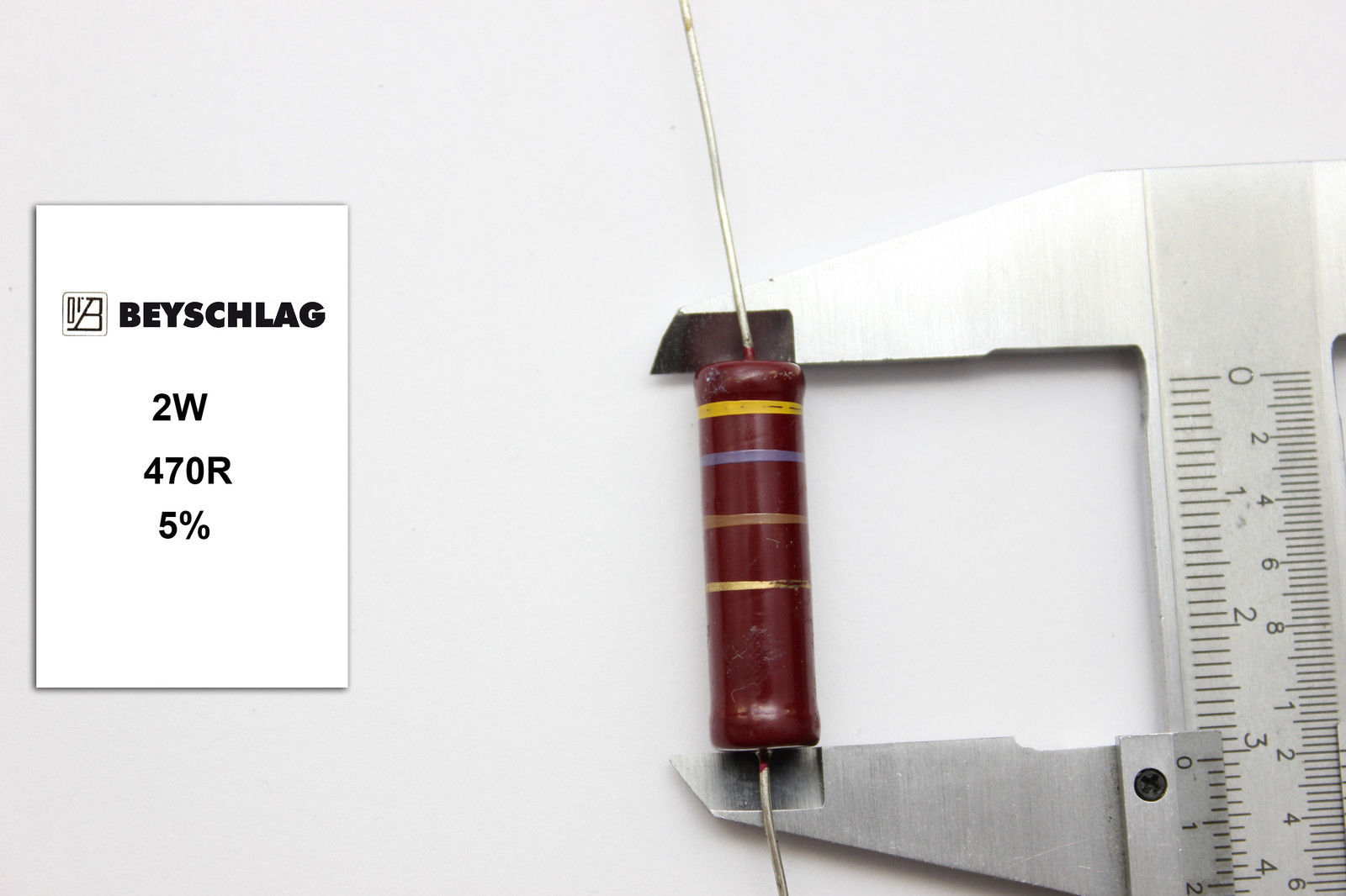VINTAGE BEYSCHLAG RESISTOR. 2W 470Ohm 470R 5% *1 PC* NOS (New Old Stock ...