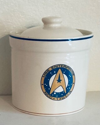 VINTAGE 1993 STAR TREK Pfaltzgraff Stoneware Cookie Jar USS Enterprise ...