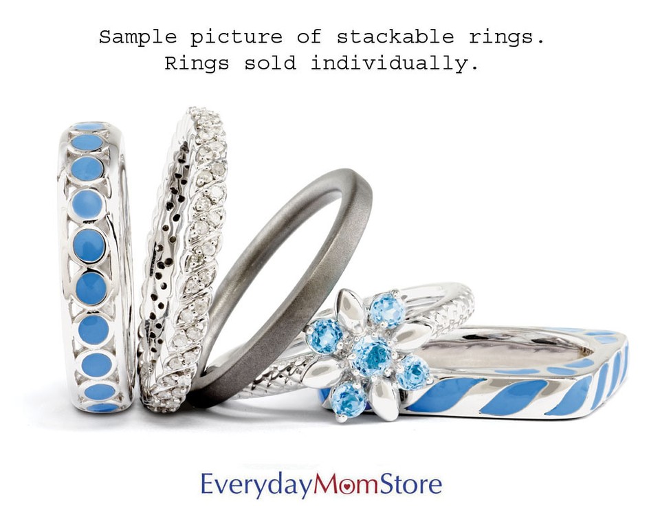 Sterling Silver Stackable Ring Blue Topaz Birthstones December Jewelry ...