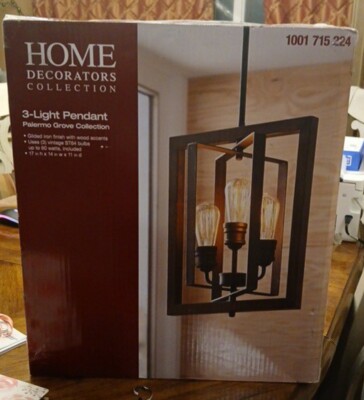 Palermo Grove 17 in. 3-Light Gilded Iron Pendant by Home Decorators ...