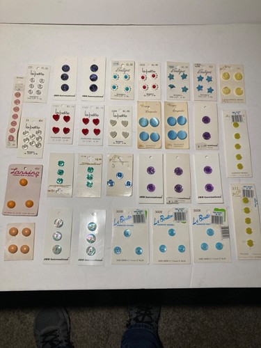 Vintage Plastic Buttons ,Lots Of Colors, with cardboard backers | eBay