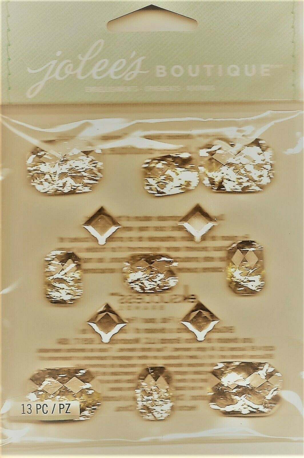 Diamond Gold Nugget Bling Gems Jewels Birthstone Jolee's Stickers Craft ...