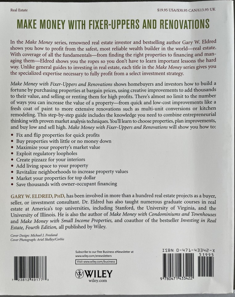 Make Money With Fixer-Uppers and Renovations by Gary W. Eldred, PhD ...