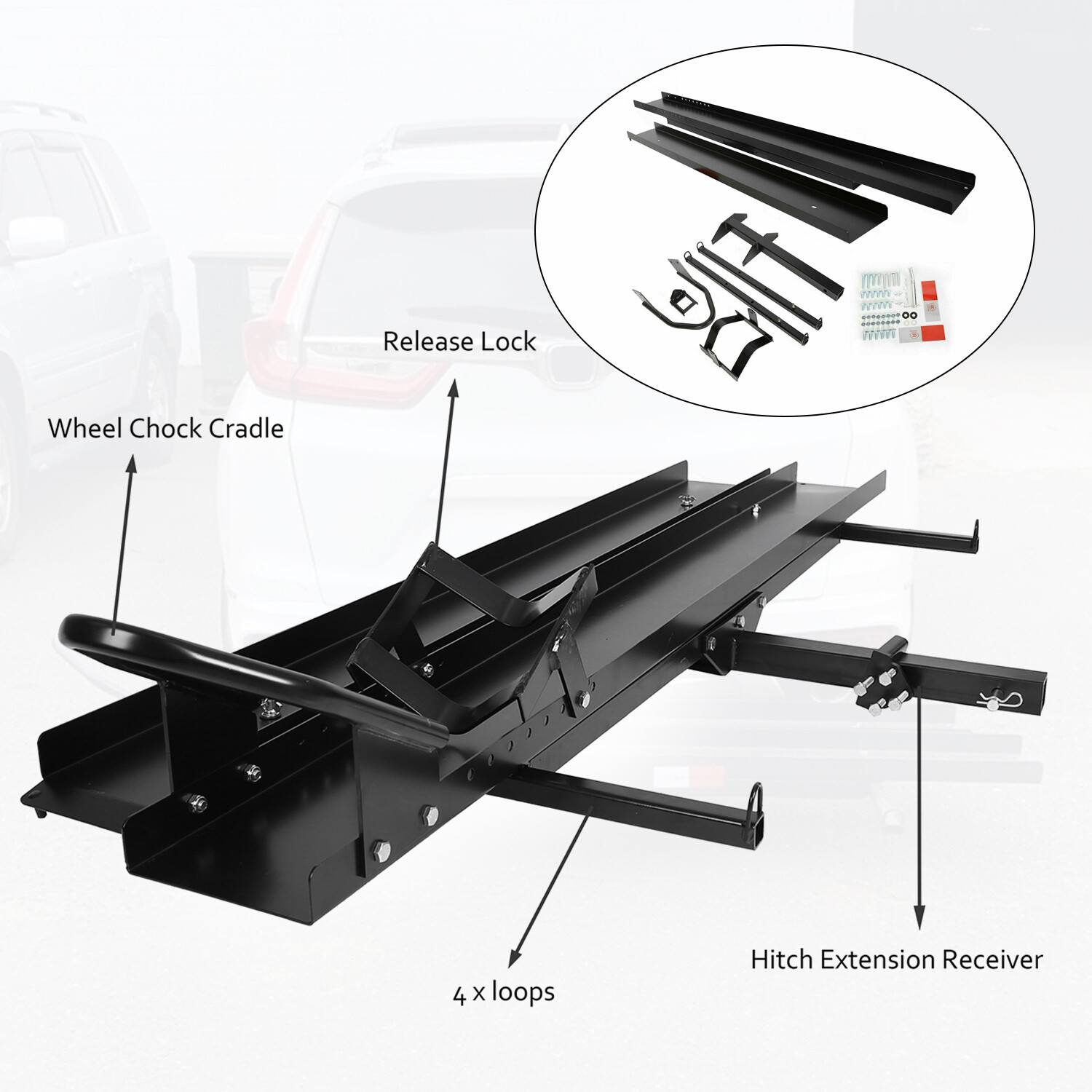 600 LBS Motorcycle Carrier Heavy Duty Dirt Bike Rack Hitch Mount Hauler ...