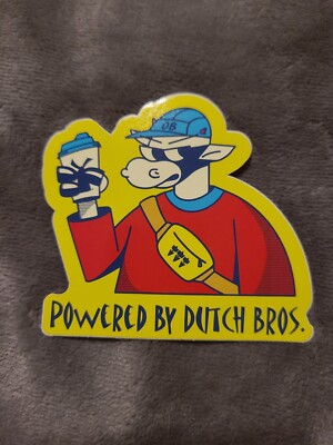 Dutch Bros Sticker FEBRUARY 2022 Cow Powered By Dutch Bros | eBay