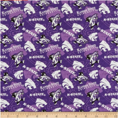 NCAA Kansas State University Tone on Tone KSU-1178 Cotton Fabric by the ...