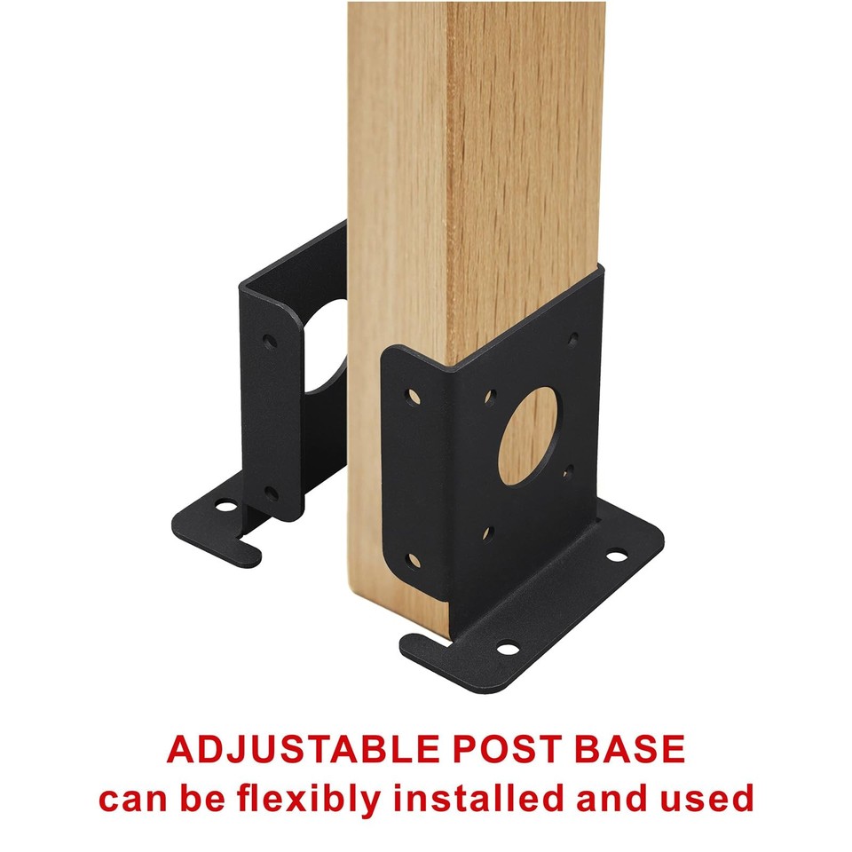 4Pcs Wood Fence Pergola Post Base Brackets kit Fit 4x4(Actual:3.5x3.5 ...