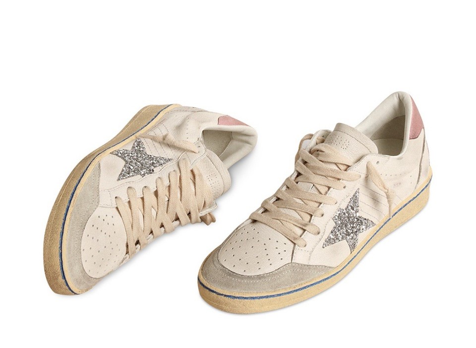 Golden Goose Ball Star Sneakers White, Silver Glitter Pink NIB EU 39 US ...