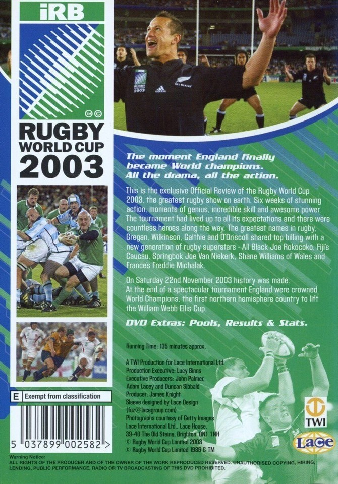 Rugby World Cup 2003 Official Review DVD (Region 2) VGC | eBay Australia