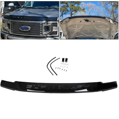 For 2017-2022 F250 F350 Super Duty Ford Black Lexan Hood Deflector Bug ...
