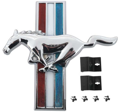 1964-70 FORD MUSTANG TRI BAR PONY GRILLE EMBLEM FASTBACK COUPE ...