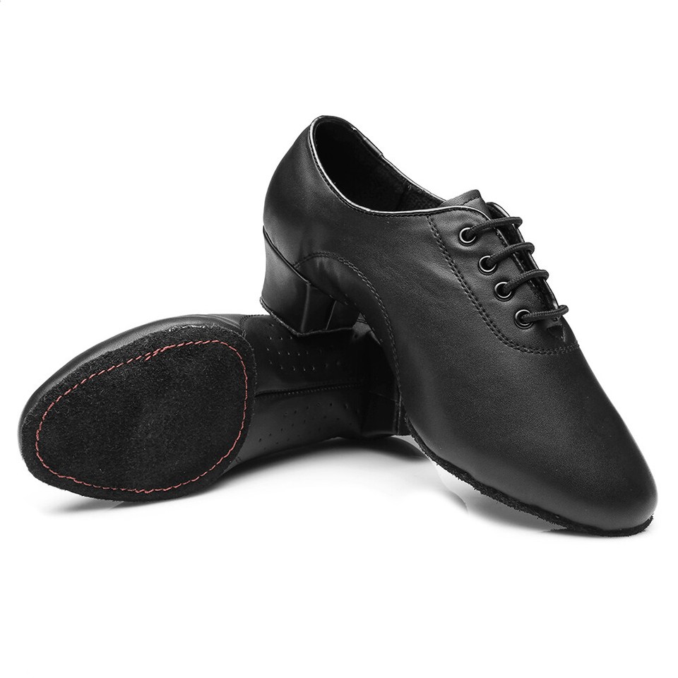Men's Latin Dance Shoes Black Ballroom Tango Salsa Suede Indoor ...