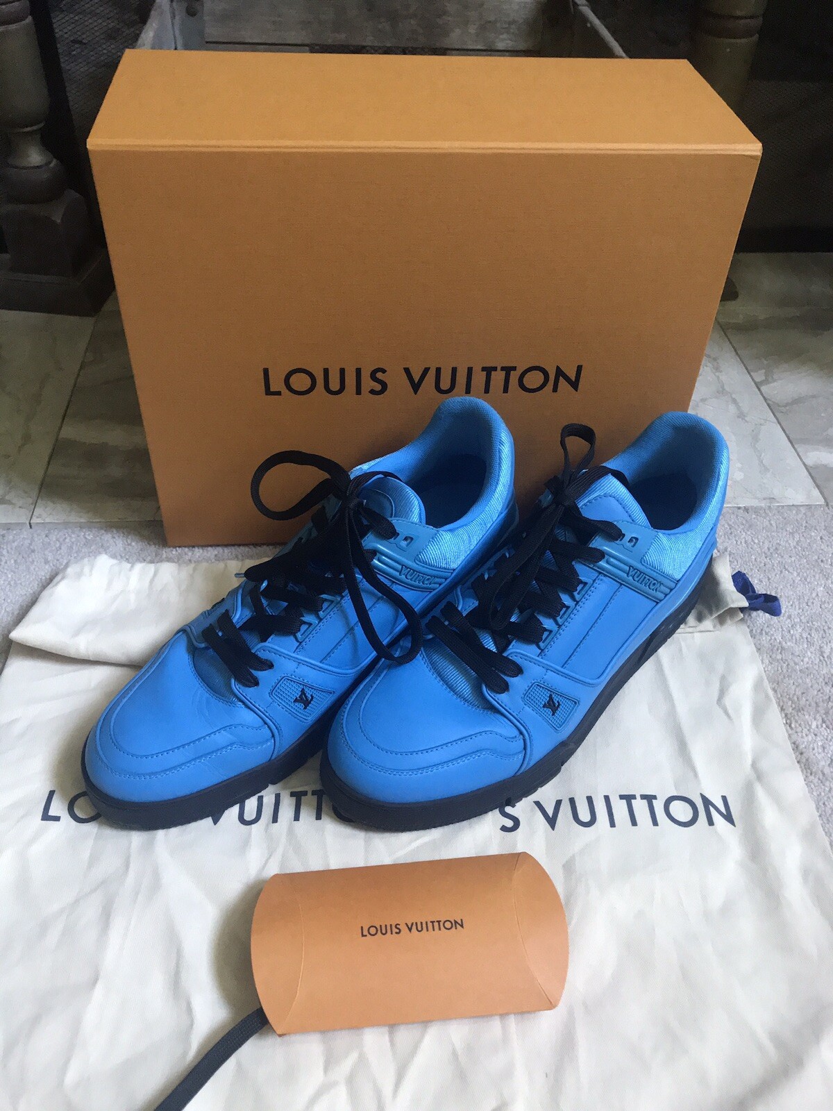 LOUIS VUITTON men's RARE 2019 trainers sneakers in bl… - Gem