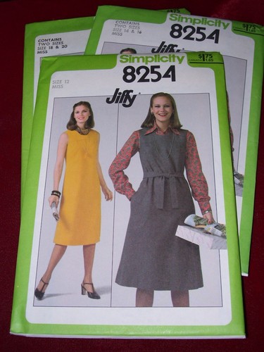 UNCIRCULATED 1977 SIMPLICITY 8254-LADIES ~JIFFY~ DRESS or JUMPER ...