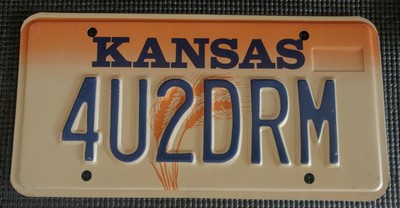 Kansas VANITY License Plate - 4U2DRM - For You To Dream - You Wish ...