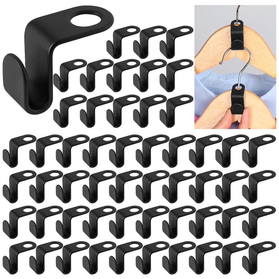 60 Pcs Hanger Hooks Space Saving Hangers Multi layer Stackable Hangers ...