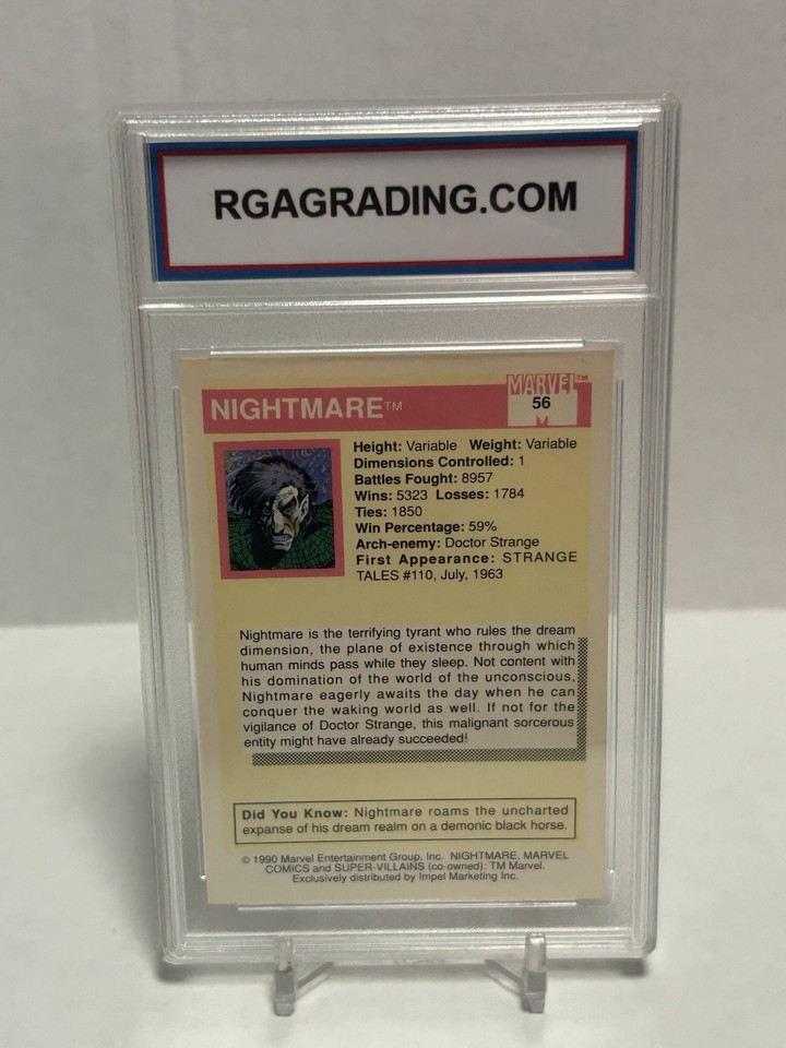 🕷️ Nightmare 1990 Marvel Super Villains #56 RGA 7 NM Slab | eBay
