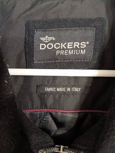 Dockers Premium Mens XXL Wool Jacket Coat Black Lined Full Zip Italian ...