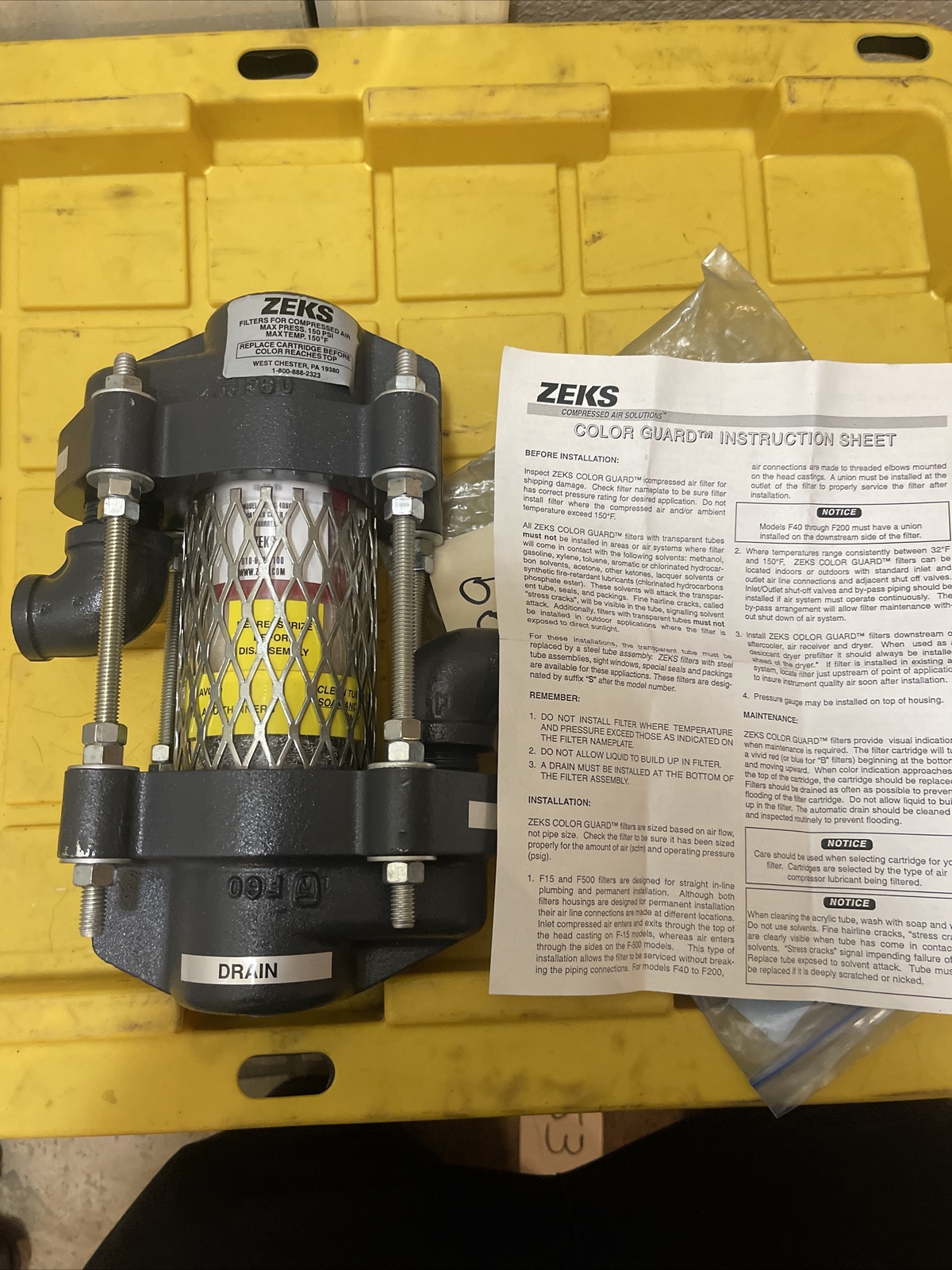 ZEKS F60 Color Guard Compressed Air Filter New | eBay