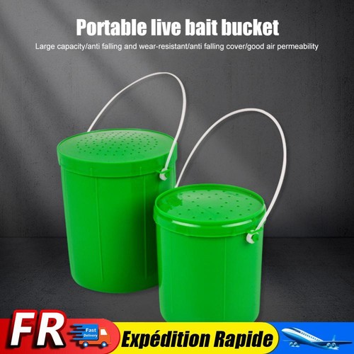 Fishing Bait Bucket Plastic Worm Lures Container Fishing Barrel Box ...
