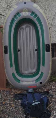 Coleman 2 Person Inflatable Boat , Air Pump, Back Pack 76501595635| eBay