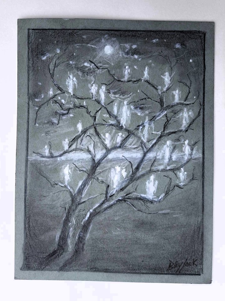 Angels in Trees (First Light) Original Signed Drawing by BLAYLOCK Fine ...