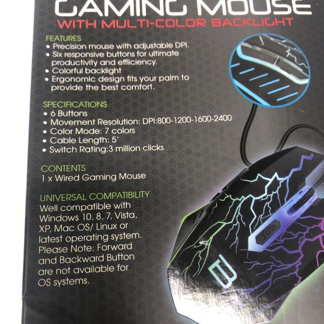 Bytech Multi-color Backlight Gaming Mouse With 6 Buttons & 7 LED Colors ...