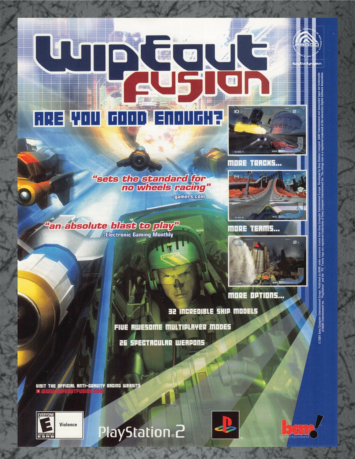 Wipeout Fusion Playstaion 2 PS2 Original 2001 Vintage Print Ad Art | eBay