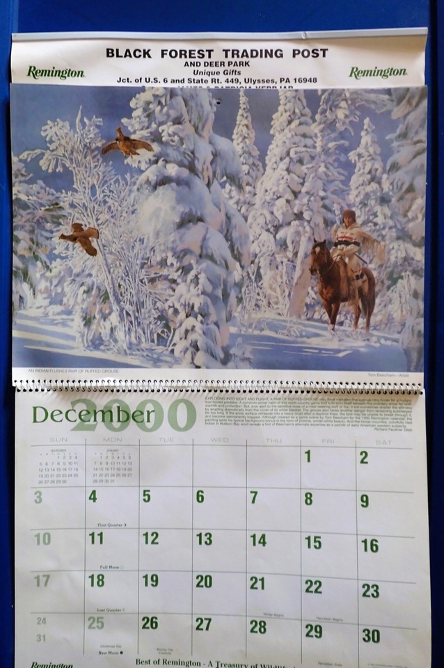 2000 Remington Calendar Black Forest Trading Post Potter County Pa | eBay
