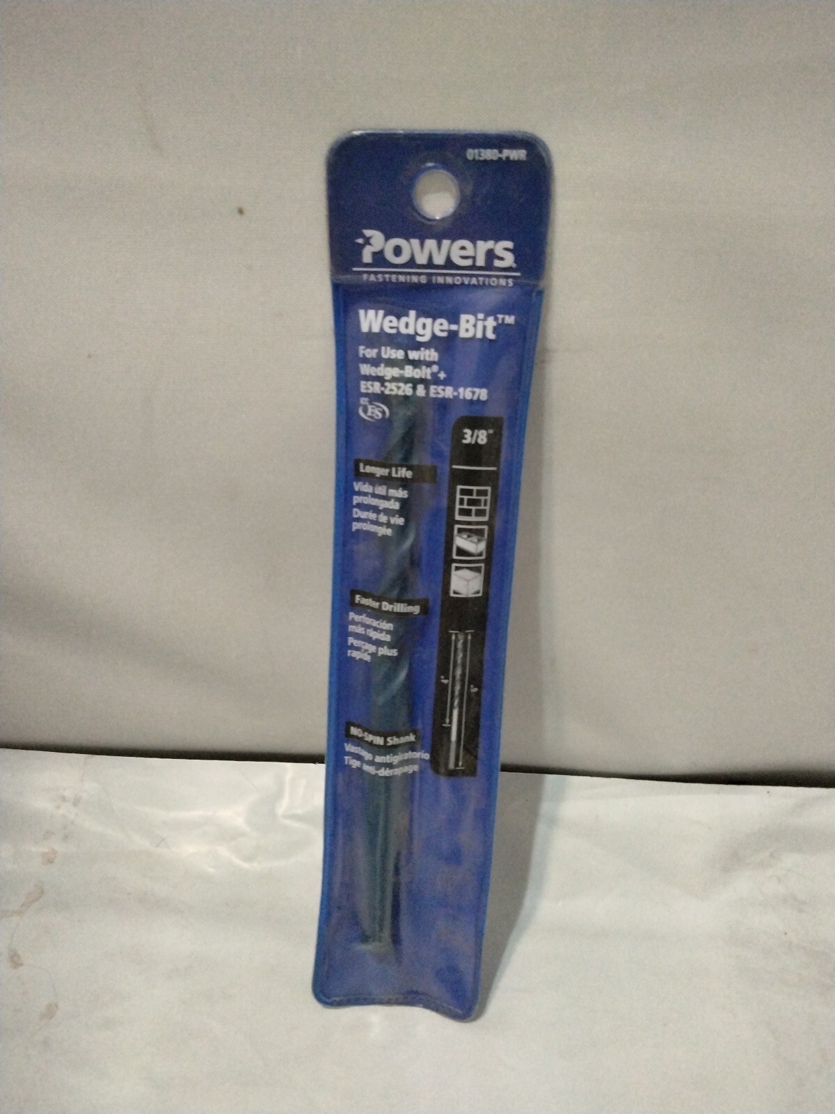 Powers 01380-PWR 3/8" x 6" Wedge-Bit For Use With Wedge-Bolt ESR-2526 ...