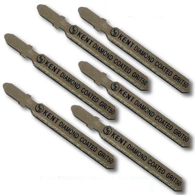 Kent 6 Pack 3" T-Shank Diamond Coated Jig Saw Blades Grit 50 | eBay