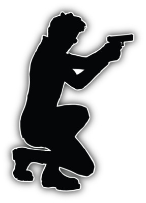 Man With Gun Silhouette Car Bumper Sticker Decal - ''SIZES'' | eBay