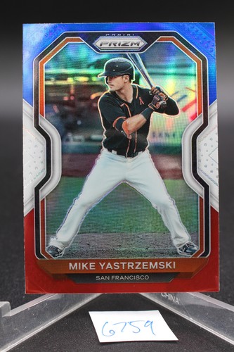 2021 Prizm Red White Blue 33 Mike Yastrzemski San Francisco Giants MLB ...